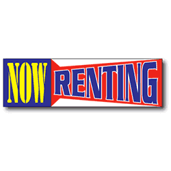 Now Renting Banner, 3 ft x 10 ft Outdoor Vinyl, Hemmed & Ropes ...