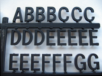 1 inch Gold Directory Board Letters | 176 Piece Felt | TTL10G