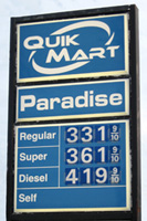 12 inch Gas Station Price Numbers, on 13-7/8 inch Panel, .080 Thick ...