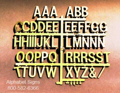 1 inch Gold Directory Board Letters | 176 Piece Felt