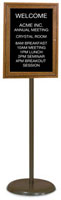 Wood Enclosed Lobby Sign Holder, 18 x 24 Lockable Door, Custom Pedestal