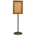 Enclosed Lobby Sign Stand, 18 x 24 Lockable Door, Custom Pedestal