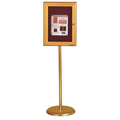 Enclosed Lobby Sign Stand, 18 x 24 Lockable Door, Custom Pedestal