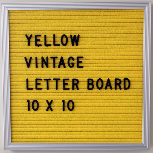 10 x 10 Yellow Vintage Letter Board for Home Wall Decor | DL071010YF