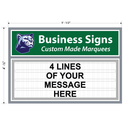 Double Pole Mount Marquee Sign 60W x 48H - Free Design