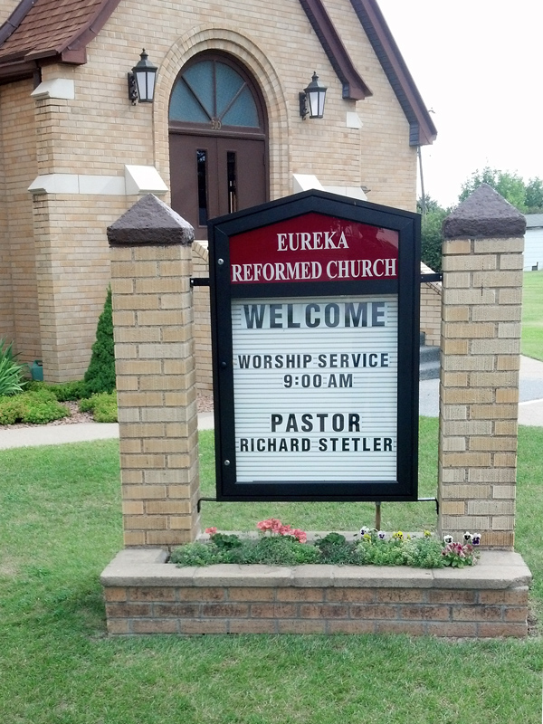 Traditional Church Marquee, 36.5 x 54, Custom Lighted Cathedral Header