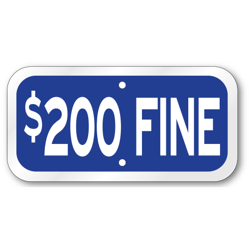 200 Fine Blue Placard Sign, Outdoor Reflective Aluminum, 80 mil Thick ...