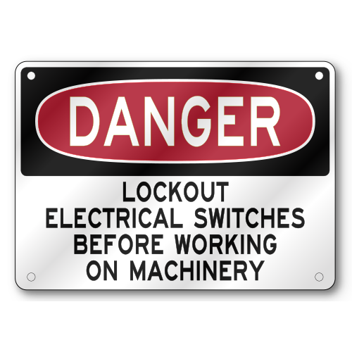 Lock Out Electrical Switches Danger Sign, OSHA, .040 Thick Aluminum ...