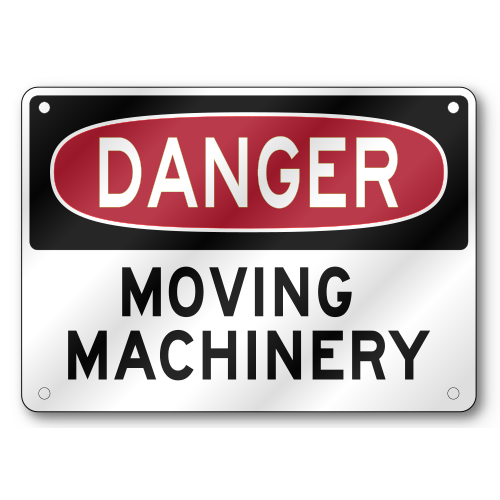 Moving Machinery Danger Sign, OSHA, .040 Thick Aluminum | SS012460