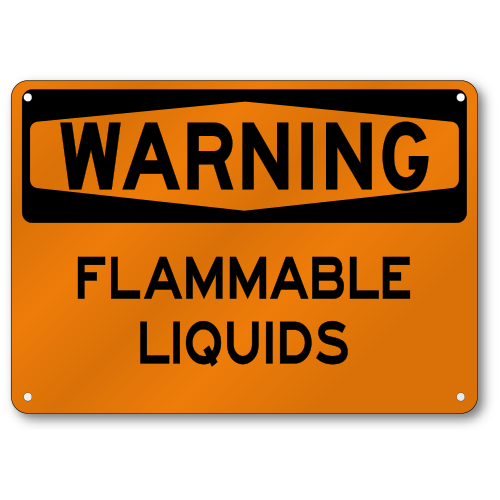 Flammable Liquids Warning Sign, OSHA, .040 Thick Aluminum