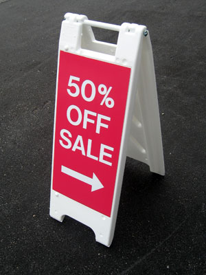 Minicade Sidewalk Signs | Sturdy Plastic Stand for 12 x 24 Sign | 155