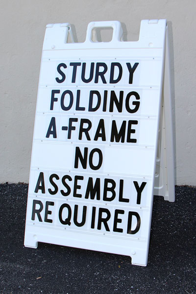 Folding Sidewalk Sign | Sturdy Plastic Base, Changeable Letters | SD0420W