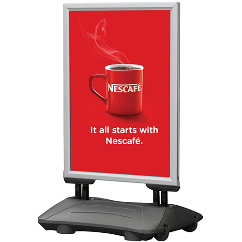 22 x 28 Wind Resistant Sidewalk Sign | Silver Spring Base Wheels ...