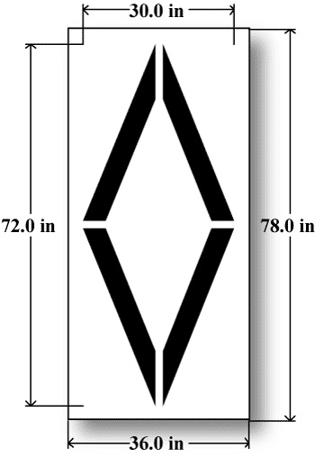 Diamond Lane Stencil, 72 x 24, Reusable Maxi Thick Plastic, Pavement ...