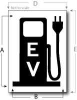 E V Parking And Pump Stencil, Reusable Maxi Thick Plastic, Pavement ...