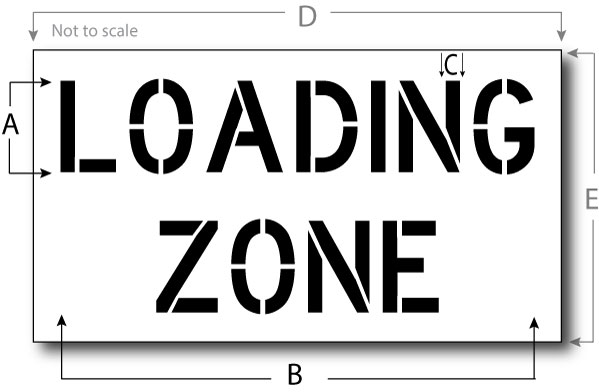 Loading Zone Stencil | Parking Lot Stencil | 63250