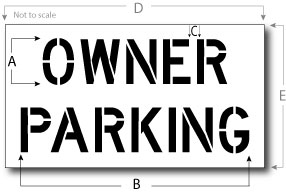 Owner Parking Stencil, Reusable Maxi Thick Plastic, Pavement Marking ...