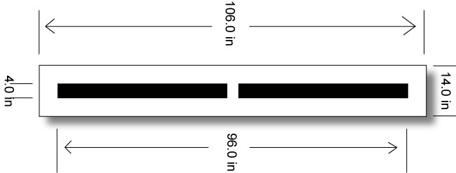 96 Inch Line Striping Stencil | Maxi Thick Plastic | ST08313M