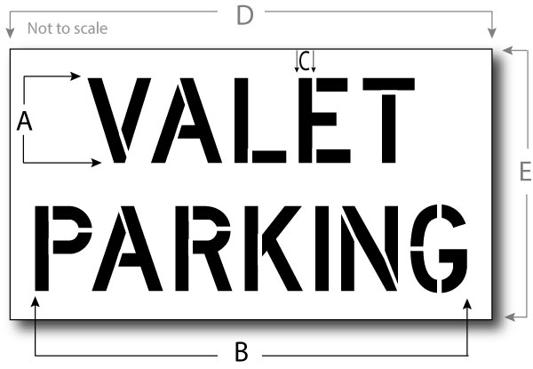Valet Parking Stencil | Parking Lot Stencil