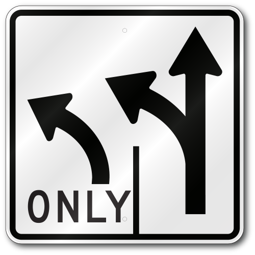 Advance Intersection Lane Control, R3-8 Traffic, .080 Outdoor ...