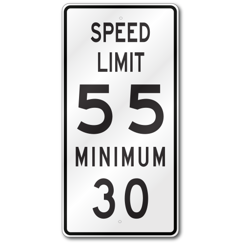 Combination Speed Limit, R2-4A Traffic, .080 Outdoor Reflective ...