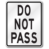 Do Not Pass Road Sign