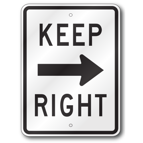 Keep Right Arrow Sign, R4-7A Outdoor Reflective | Official | TR01R47A