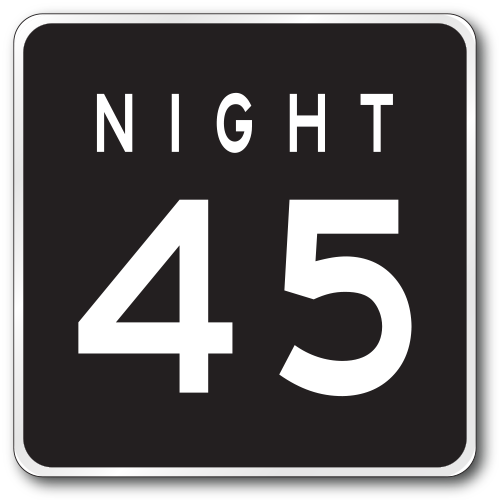 Night Speed Limit, R2-3 Traffic, .080 Outdoor Reflective Aluminum, Official