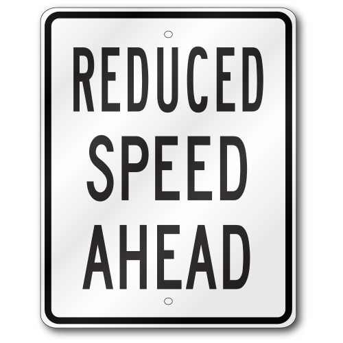 Reduced Speed Ahead Sign R2-5A | TR01R25A