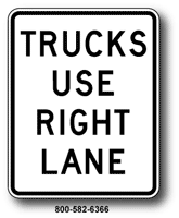 Trucks Use Right Lane R4-5