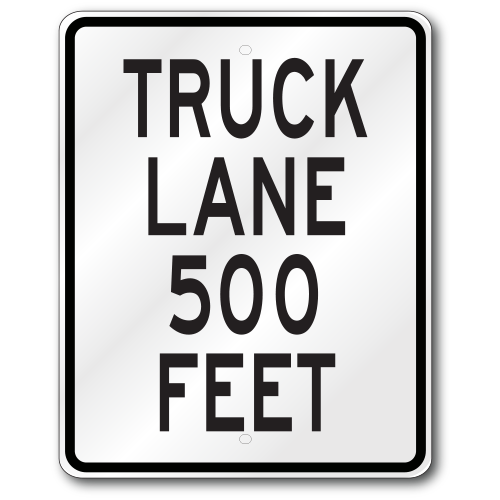 Truck Lane Advance, R4-6 Traffic, .080 Outdoor Reflective Aluminum ...