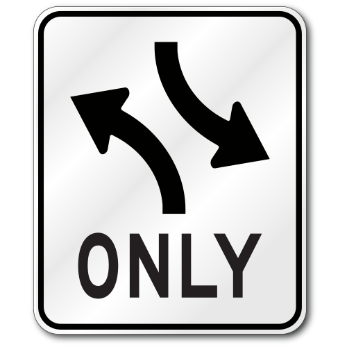 Two Left Lane Turn Overhead, R3-9A Traffic, .080 Outdoor Reflective ...