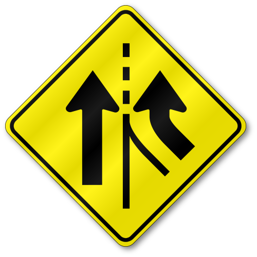 Added Lane, W4-3 Traffic Sign, .080 Outdoor Reflective Aluminum ...