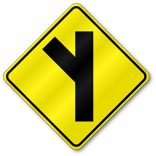 Diagonal Side Road Left Sign, W2-3L Outdoor Reflective | Official