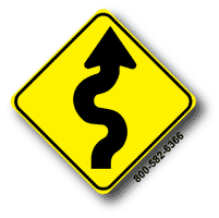 Winding Road Right W1-5R Traffic Sign Warning | TR02W1-5R