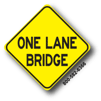 One Lane Bridge W5-3 Traffic Sign Warning | TR02W5-3