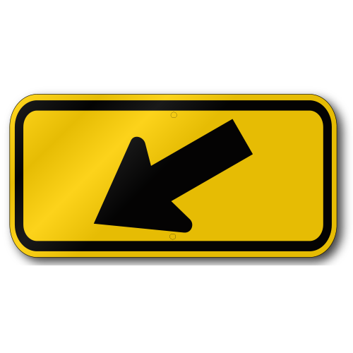 Crosswalk Left Arrow Placard Sign, W16-7L Traffic, .080 Outdoor ...