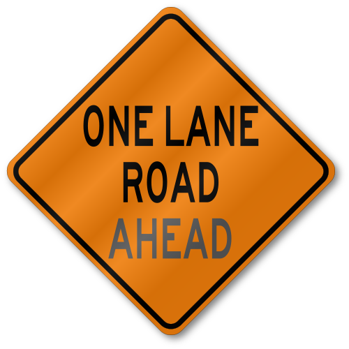 One Lane Road Sign W20-4 | TR04W204