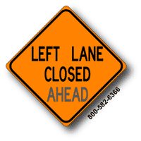 Left Lane Closed W20-5L Temporary Traffic Sign | TR04W20-5L