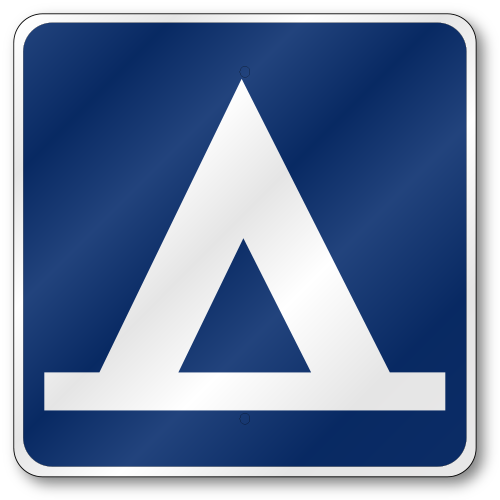 Camping Tent, D9-3 Traffic Sign, .080 Outdoor Reflective Aluminum, Official