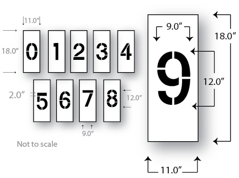 12 inch Number Stencils Kit, Maxi Thick Plastic, Reusable | 29612D