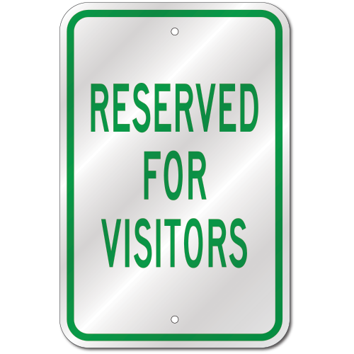 Reserved For Visitors Sign | 3M Reflective Outdoor Quality | PS061806