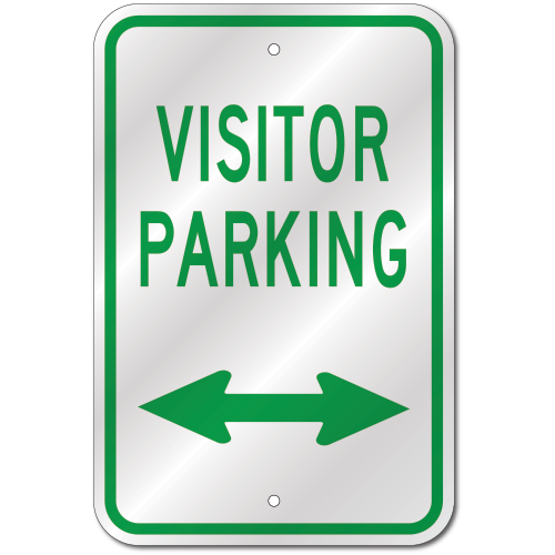 Visitor Parking Dual Arrow Sign | 3M Reflective Outdoor Quality | PS061802