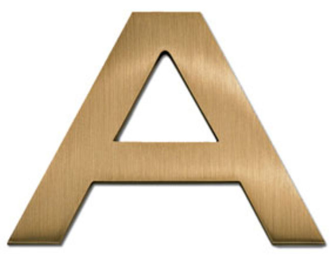 15 inch Microgamma Extended Cast Metal Sign Letters, Aluminum or Bronze