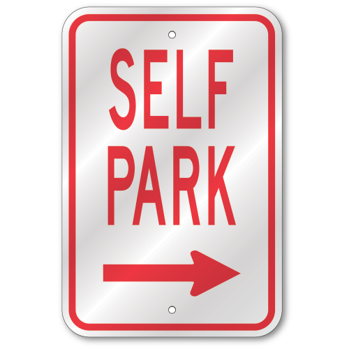 Self Park Right Arrow Sign | 3M Reflective Outdoor Quality | PS141859