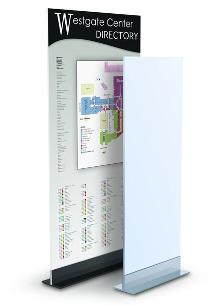 Double L Mounts Sign Base, 14 inch x 4 H, Holds 1/2 inch Rigid Sign, Steel