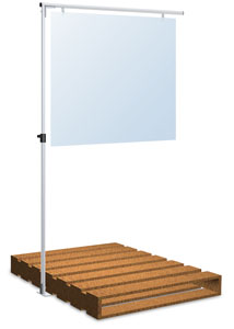 Pallet Sign Holder, 72 inch Adjustable Pole, 32 inch Crossbar, Shovel ...