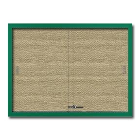 Sliding Door Bulletin Board, 48 x 36 Lockable Tempered Glass | BB059001