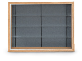 Trophy Display Case, 48 x 36 Lockable Sliding Doors, Tempered Glass ...