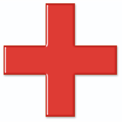 Red Cross Plastic Sign Symbol - All Sizes & Colors | BL0919